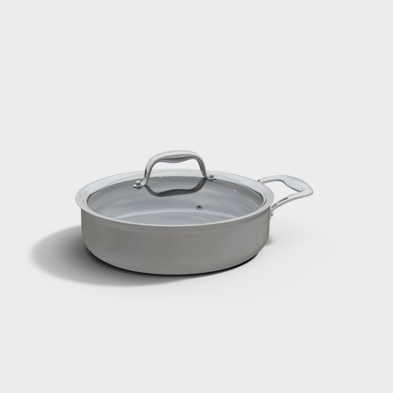 Stylish Cast Iron Pot 3D model for Modern Kitchens