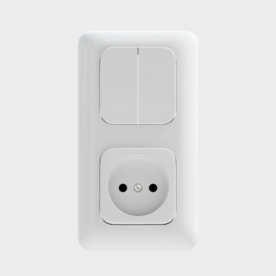 Minimalist Low-Poly 3D Power Outlet – Clean Design