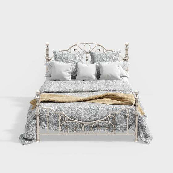 Vintage Romance 3D model Bed Frame for Cozy Bedrooms