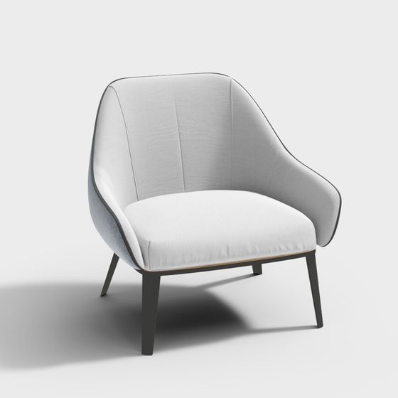 Streamlined Sofa 3D model for Modern Interiors