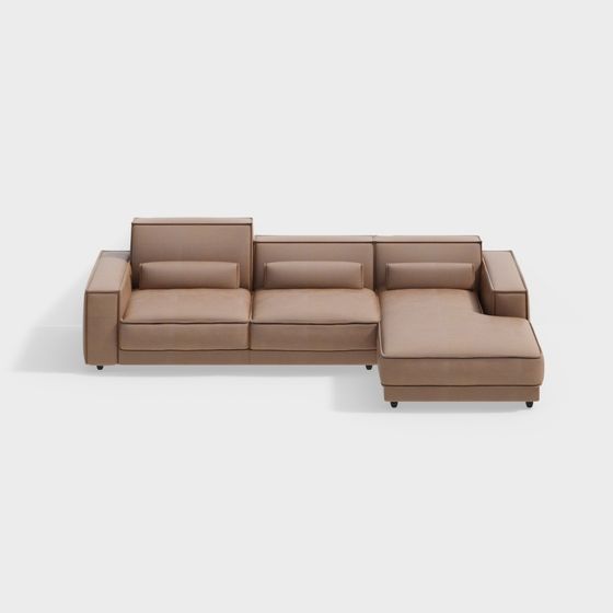 Colombo L-Shape Sofa 3D Model – Earth Color Free