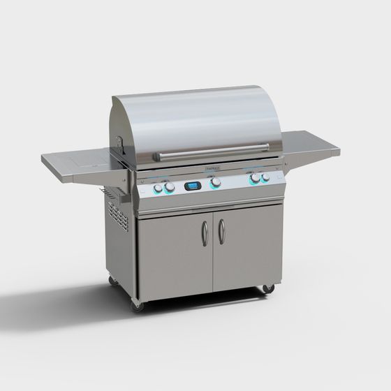 Stainless Steel Gas Grill 3D Model – Outdoor Cooking