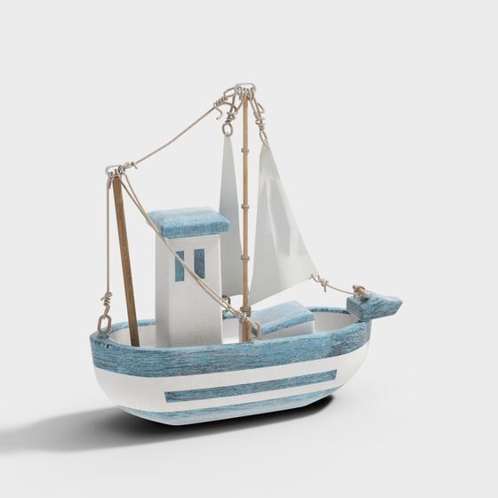 Rustic Sailboat 3D Model