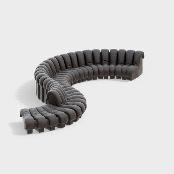 Streamlined Sofa 3D model for Modern Living Spaces