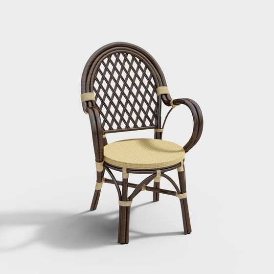 Vintage Rattan Chair 3D model
