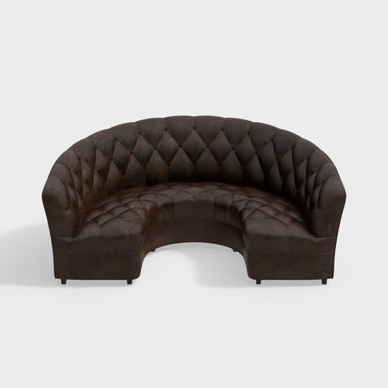 Chic Semi-Circular Sofa 3D model for Modern Spaces