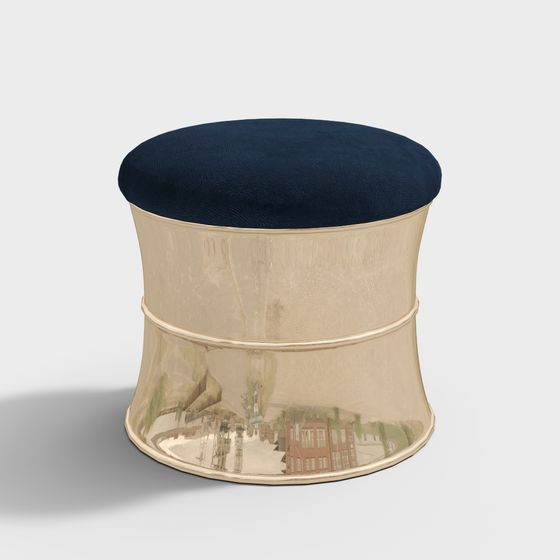 Elegant Round Stool 3D model for Modern Spaces