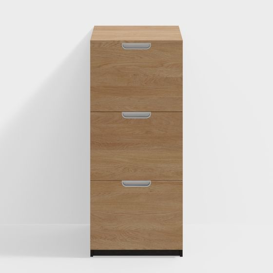 Elegant Wooden File Cabinet 3D model for Creative Projects