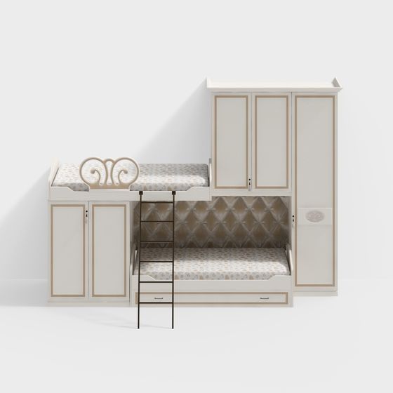 Cozy Bunk Bed 3D model