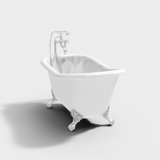 Elegant Clawfoot Tub 3D model for Classic Bathrooms