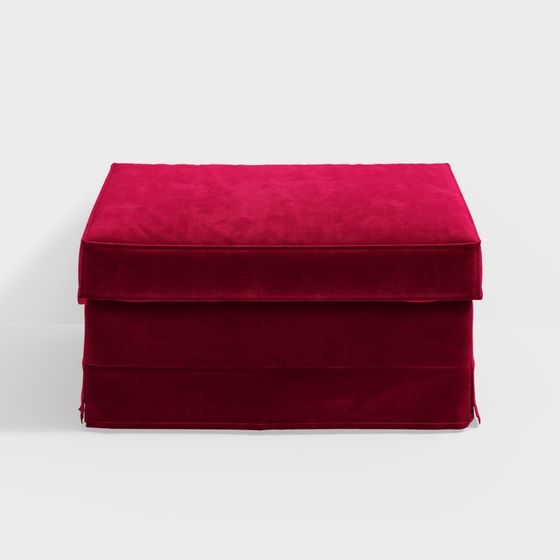 Velvet Storage Stool 3D model for Modern Interiors
