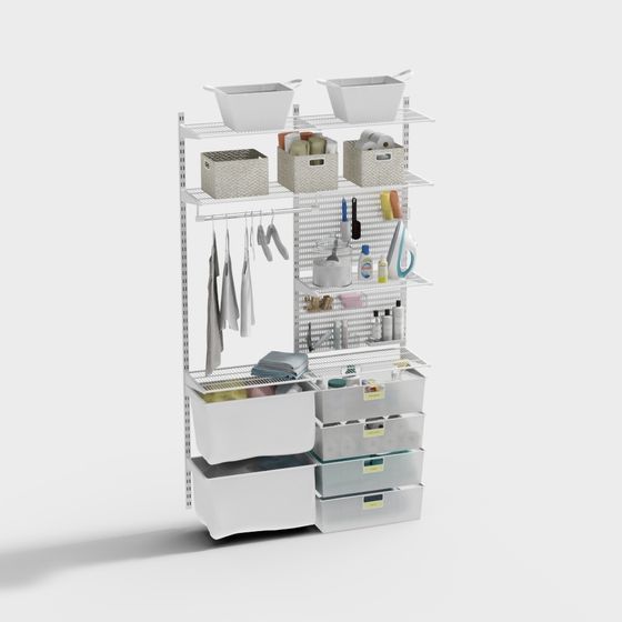 Functional Storage Shelf 3D model for Modern Interiors