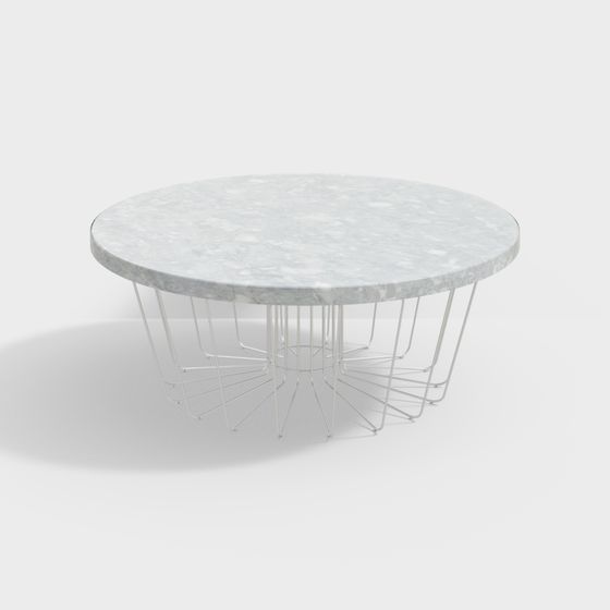 Stylish Low-Poly Round Table 3D Model