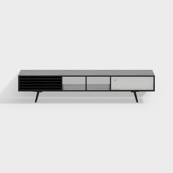 Sleek Black Minotti Fulton Cabinet 3D Model – Free Resource