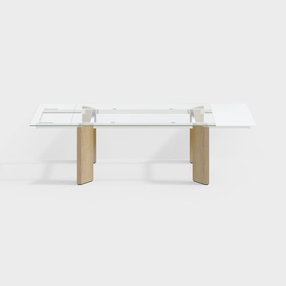 Modern Minimalist Glass Dining Table 3D model