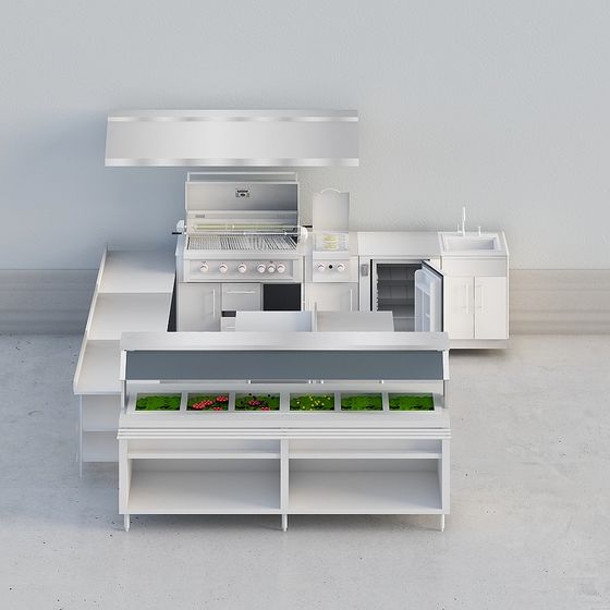 Stylish Outdoor Kitchen 3D model