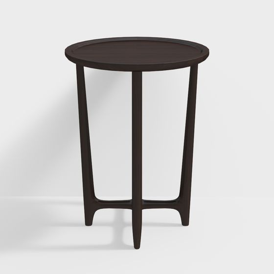 Elegant Low-Polygon Round Table 3D model