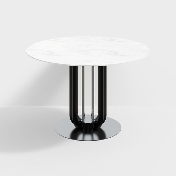 Minimalist Round Table 3D model Design
