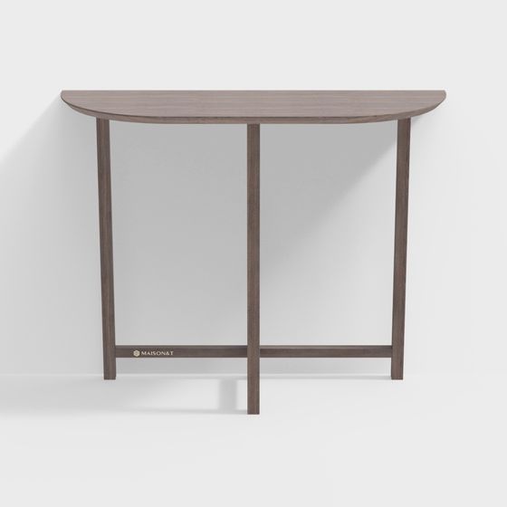 Curved Wooden Table 3D model