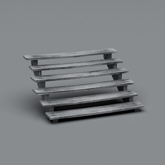 Charming Low-Poly Wooden Ladder – Rustic 3D Asset