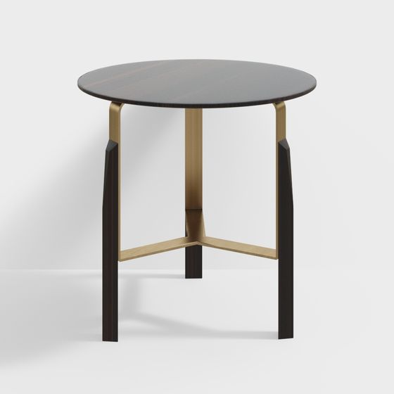 Sleek Low-Poly Round Table 3D model