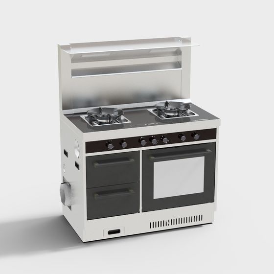 Sleek Modern Kitchen Stove 3D model