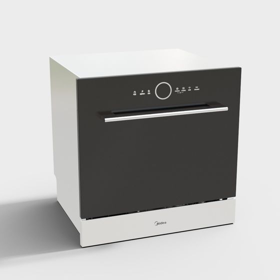 Sleek Intelligent Dishwasher 3D Model – Modern Low-Poly Design