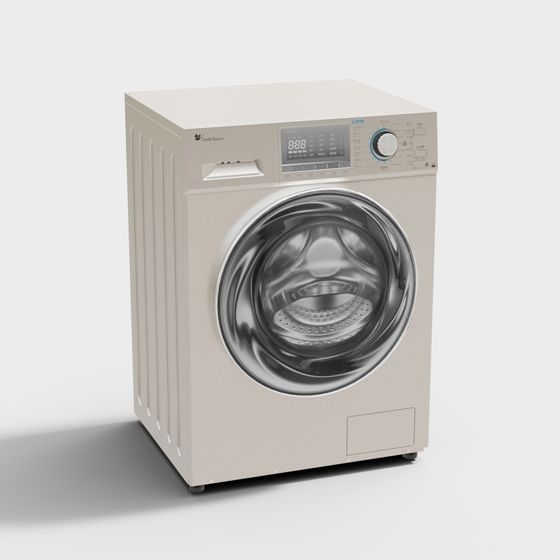 Elegant Washing Machine 3D model for Contemporary Spaces