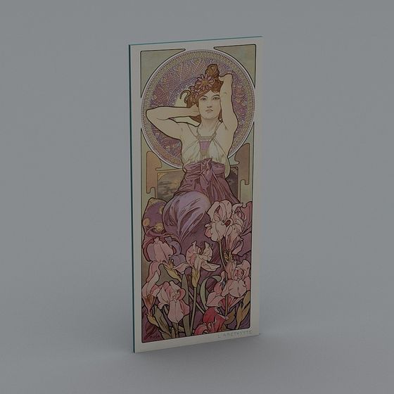 L'Amethyste Retro Aesthetic 3D Model – Art Nouveau Style