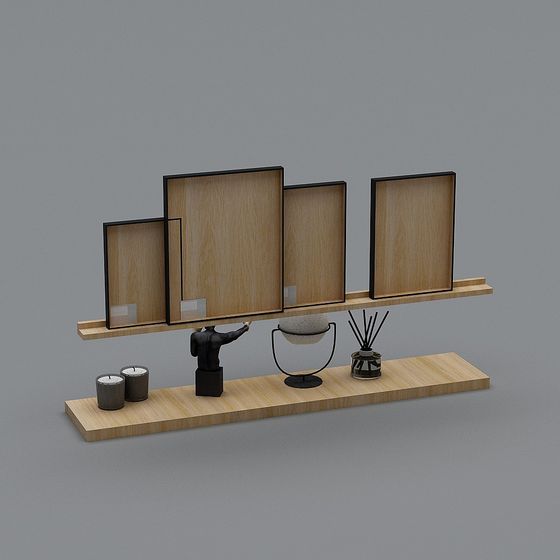 Wooden Display Stand 3D model for Modern Spaces