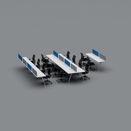 Open Workspace 3D model for Modern Offices