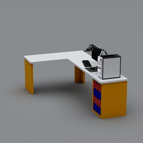 Futuristic Office Desk 3D model for Modern Workspaces