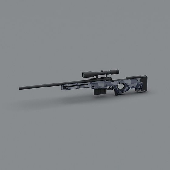 Realistic Camouflage Sniper Rifle 3D model