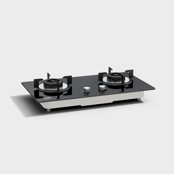 Sleek Low-Poly Gas Stove 3D model