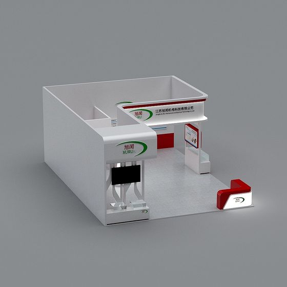 Modern Low-Poly Exhibition Stand 3D Model – Clean Design