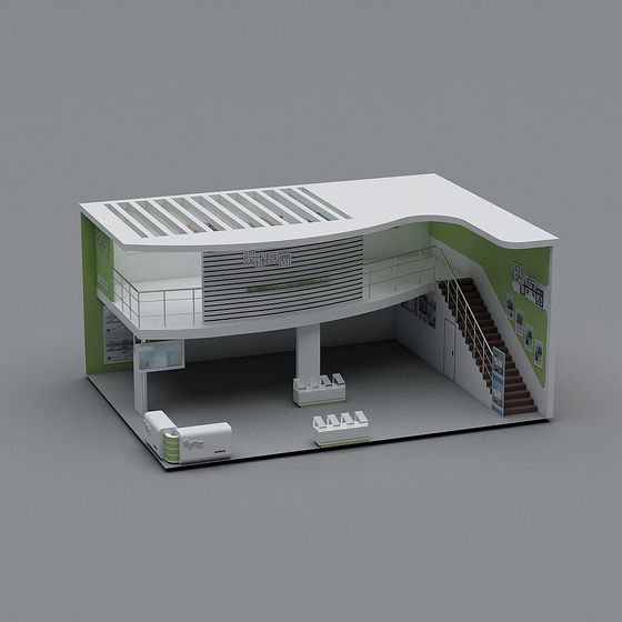 Futuristic Office Low-Poly 3D Model for Creative Projects