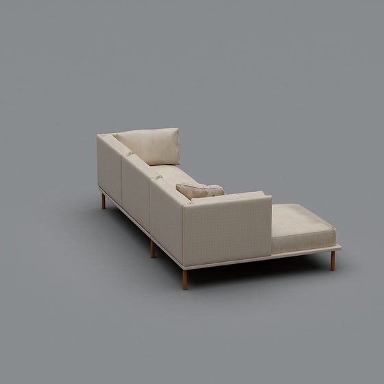 Stylish Low-Poly Sofa 3D model for Modern Spaces