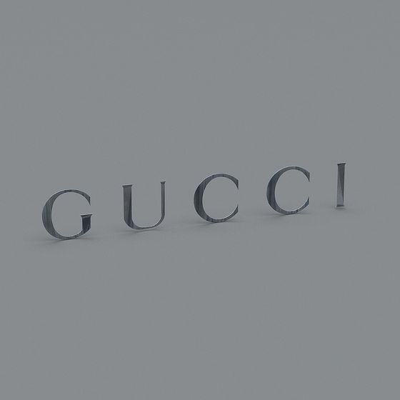 GUCCI Low-Polygon 3D Model in Modern Aesthetic