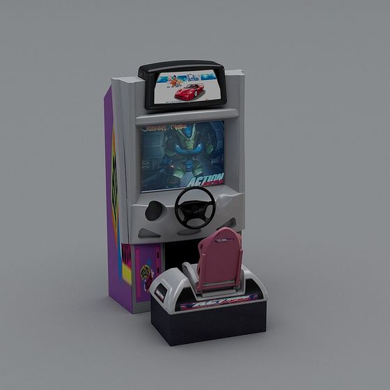Retro Arcade Racing Machine 3D model