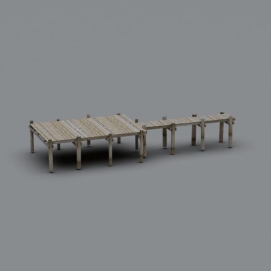 Low-Poly Wooden Dock 3D Model for Creative Projects