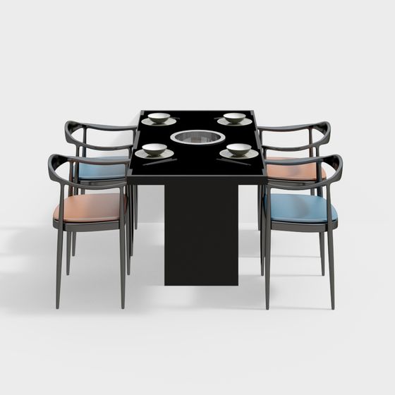 City Dining Table 3D model for Modern Spaces