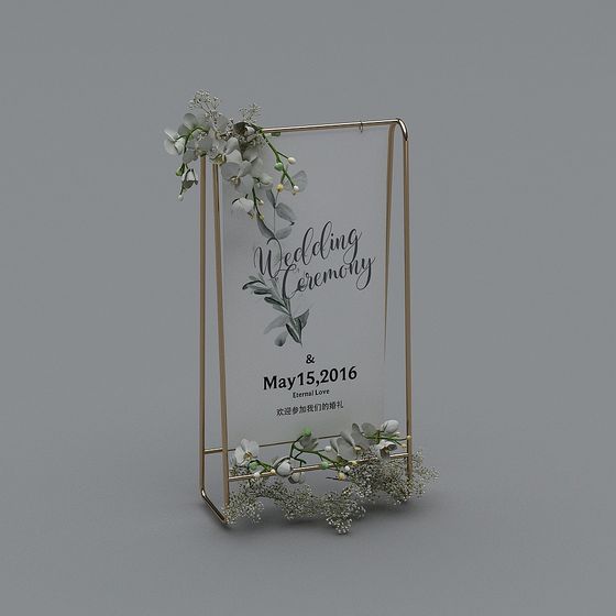 Elegant Wedding Hall 3D model for Romantic Spaces