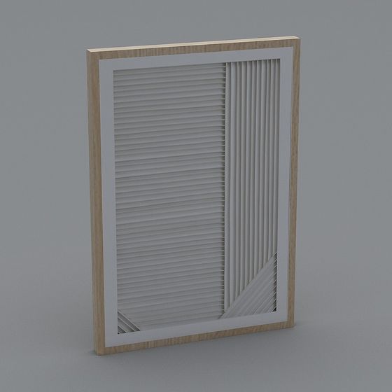 Low-Polygon Wooden Shutter 3D model