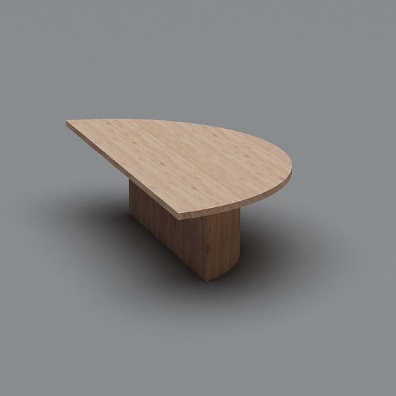 Curved Wooden Table 3D model