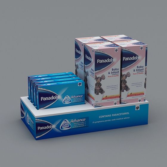 Detailed Panadol Product Display 3D Model – Low-Poly Packshot