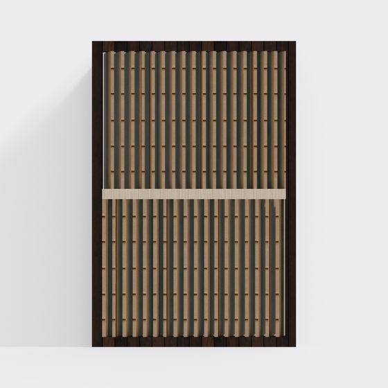 Wooden Louvered Shutter 3D model