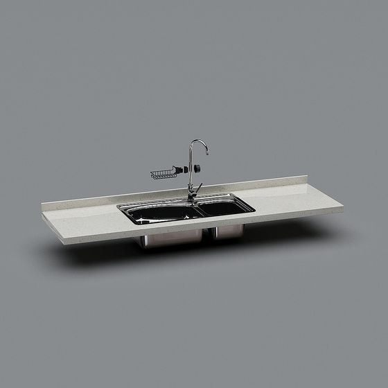 Modern Low-Poly Kitchen Sink 3D model Design