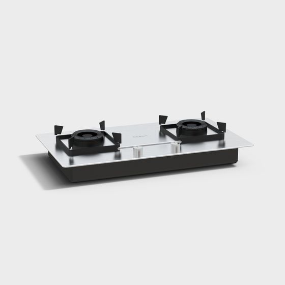 Sleek Minimalist Gas Stove 3D model for Modern Kitchens
