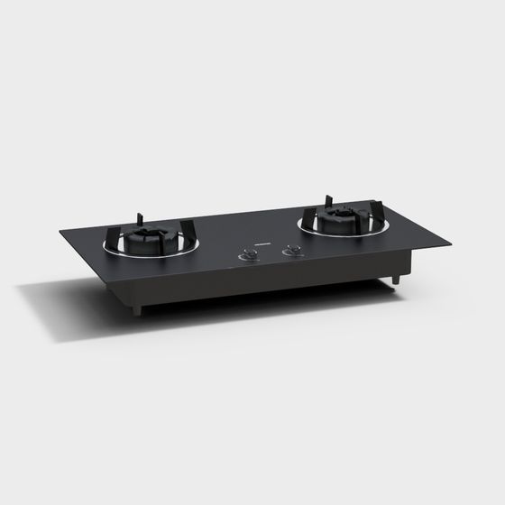Sleek Low-Poly Gas Stove 3D model