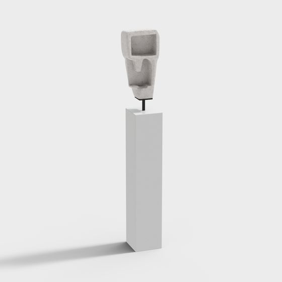 Unique Low-Poly Concrete Art Sculpture 3D model